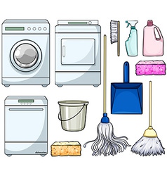 Cartoon home miscellaneous mop Royalty Free Vector Image