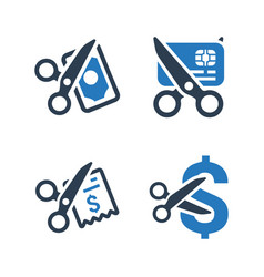 Cost reduction icons for web design line style Vector Image
