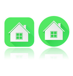 Home icon white silhouette on blue square Vector Image
