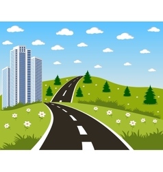 Road to a city Royalty Free Vector Image - VectorStock