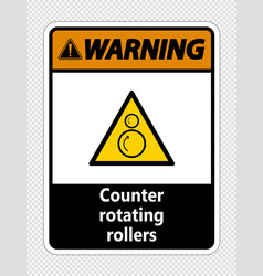 Notice counter rotating rollers sign Royalty Free Vector