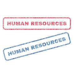 Human resources textile stamps Royalty Free Vector Image