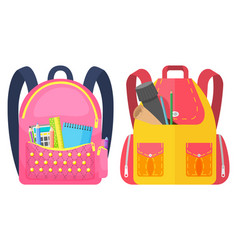 Colorful school supplies isolated on white Vector Image