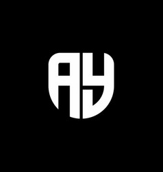 Ay logo monogram shield shape with crown design Vector Image