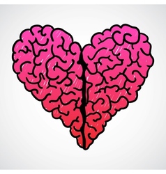 Heart and brain concept design in modern style Vector Image