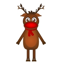 Cheerful cartoon reindeer on a blue background Vector Image