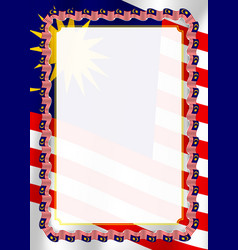 Frame and border ribbon with malaysia flag Vector Image