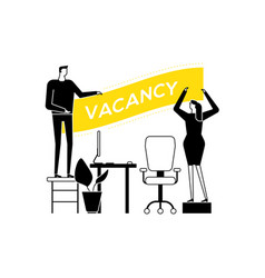 Vacancy office chair job vacancy sign Royalty Free Vector
