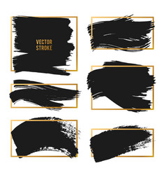 Craft label brush stroke backgrounds paints Vector Image