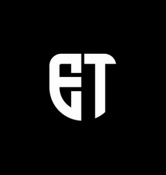 Et logo monogram emblem style with crown shape Vector Image