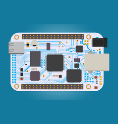 Diy electronic mini board with a micro-controller Vector Image