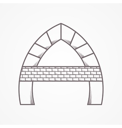 White flat line icons for archway Royalty Free Vector Image