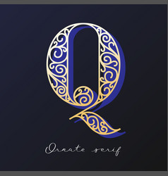 Vintage serif lettering font Royalty Free Vector Image