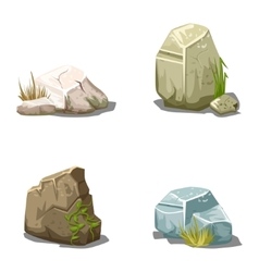 Cartoon stones rock stone isometric set granite Vector Image