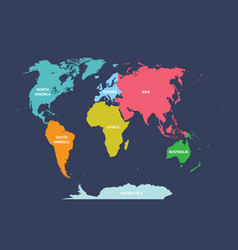 Tectonic plates on earths surface world map Vector Image