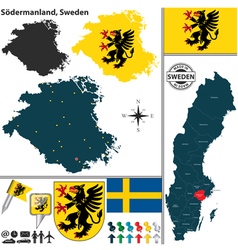 Map sodermanland Royalty Free Vector Image - VectorStock