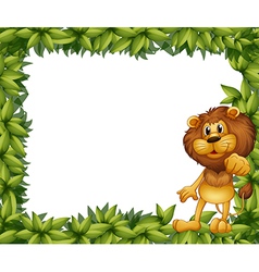 Lion Leafy Frame Royalty Free Vector Image - VectorStock