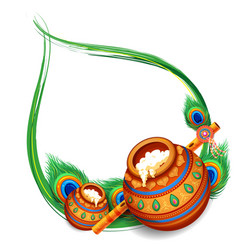 Dahi handi celebration in happy janmashtami Vector Image