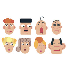Flat avatar icons faces people icons Royalty Free Vector