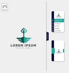 Fly key wing logo template free business card Vector Image