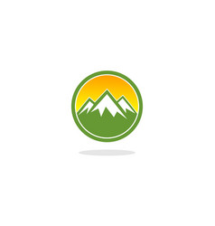 Mountain circle logo Royalty Free Vector Image