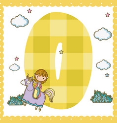 Cute elephant zero number Royalty Free Vector Image