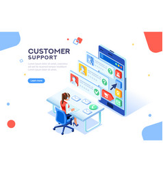 Customer help desk logo concept support service Vector Image