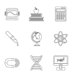 Science education icons set cartoon style Vector Image
