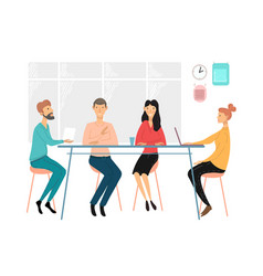 Team working together office talking peoples Vector Image