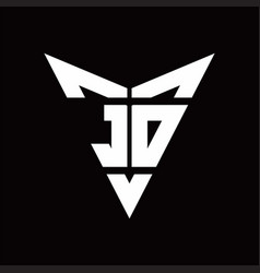 Jd logo monogram with shield shape isolated blue Vector Image