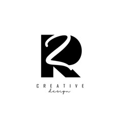 Creative gold letters zr z r logo with leading Vector Image