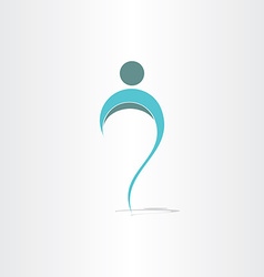 Question mark man head symbol and light bulb shape