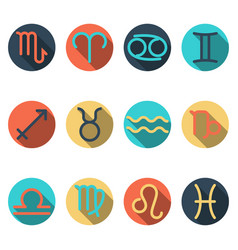 Zodiac signs icons set Royalty Free Vector Image