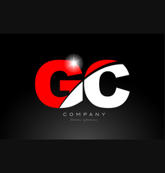 Grunge white red black alphabet letter c logo Vector Image