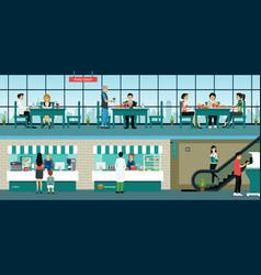 Modern fast food restaurant counter background Vector Image