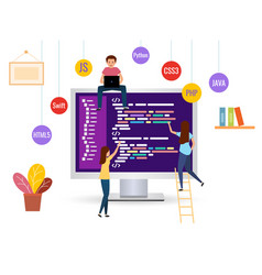 Developing programming and coding technologies Vector Image