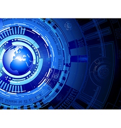 Blue radar screen hud hi-tech futuristic Vector Image