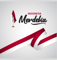 Indonesia merdeka flag template design Royalty Free Vector