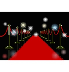 Realistic detailed 3d luxury red carpet with gold Vector Image