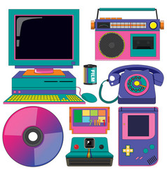 Set of retro object Royalty Free Vector Image - VectorStock