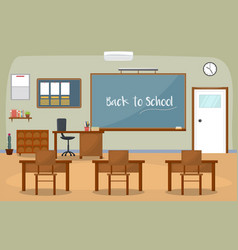 School classroom interior room blackboard Vector Image