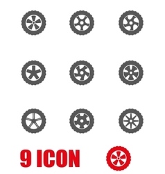 Grey wheel icon set Royalty Free Vector Image - VectorStock