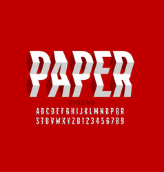 Paper cut out effect font design alphabet letters Vector Image