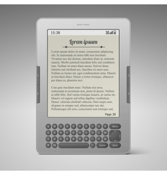 Silver digital keybord book reader Royalty Free Vector Image
