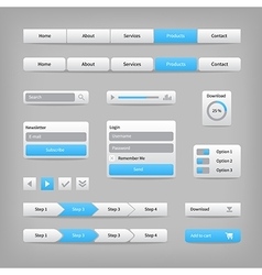 Glossy blue red and green web buttons Royalty Free Vector