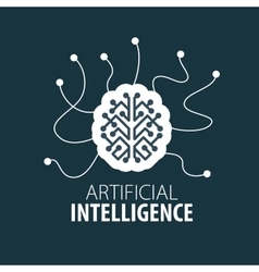 Logo brain and electrical wires Royalty Free Vector Image