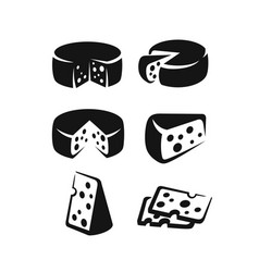 Cheese types icons set Royalty Free Vector Image