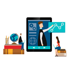Students webinar computer school digital seminar Vector Image