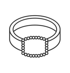 Diamond ring in box jewelry related outline icon Vector Image