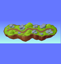 Volcano island map for game level interface Vector Image